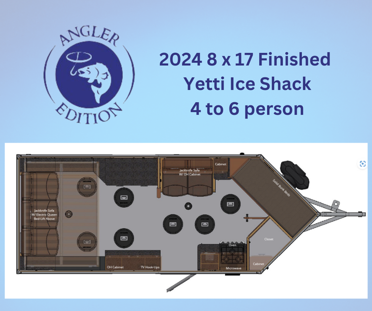 2024 Yetti Fish House 8 x 17 Finished (Black/Metallic)- Angler Edition ...